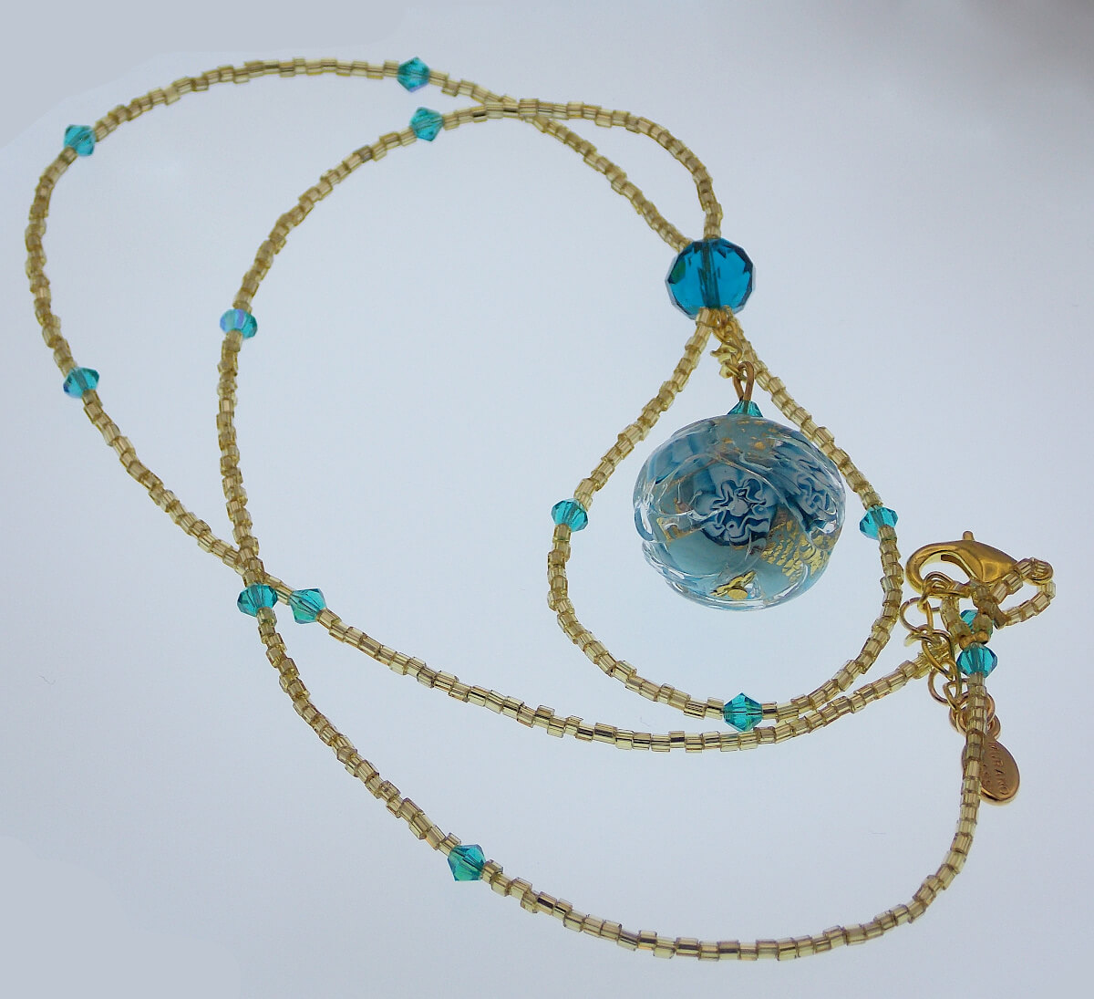 Blue Gold Garden Necklace - Dreamy Venice Jewelry and Gifts